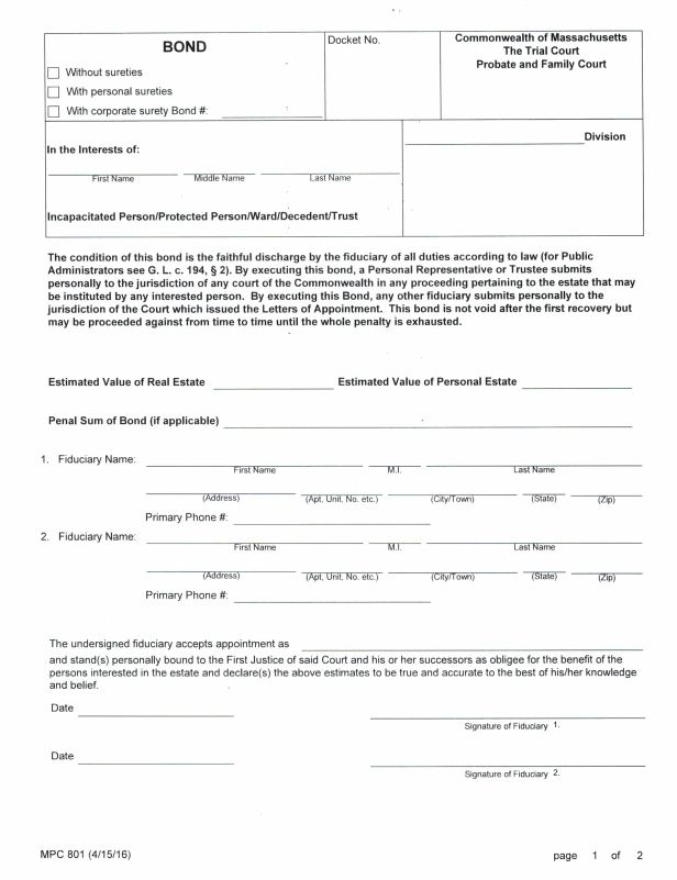 ⚰ Bond and Sureties in Massachusetts Probate Court – Law Office of ...